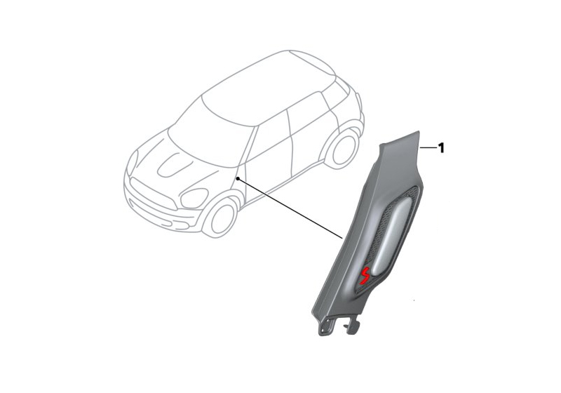 MINI Genuine Left N/S Side Turn Indicator Trim Anthracite R60 R61 ...