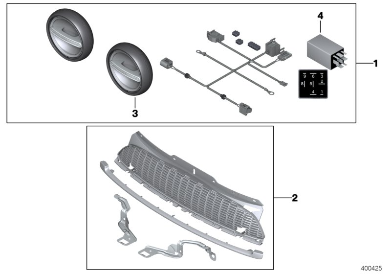 MINI Genuine Additional Head Light Driving LED Chrome 63122289658 ...