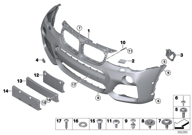 BMW Genuine Front Bumper Towing Eye Cap Cover Primed X3 F25 X4 F26 ...